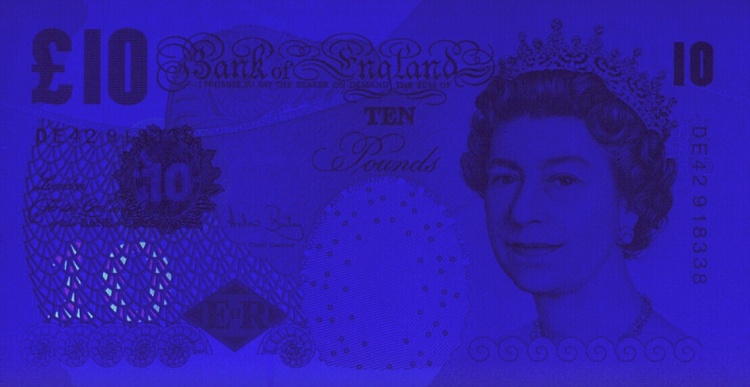 Banknoten unter UV-Licht: Großbritannien – Moneypedia